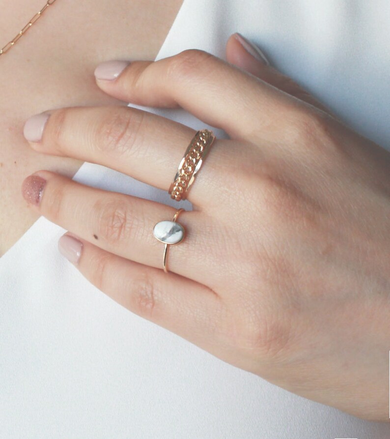 Heavy Chain Ring 2.9mm Flat Curb Chain 14K Gold Filled - Etsy