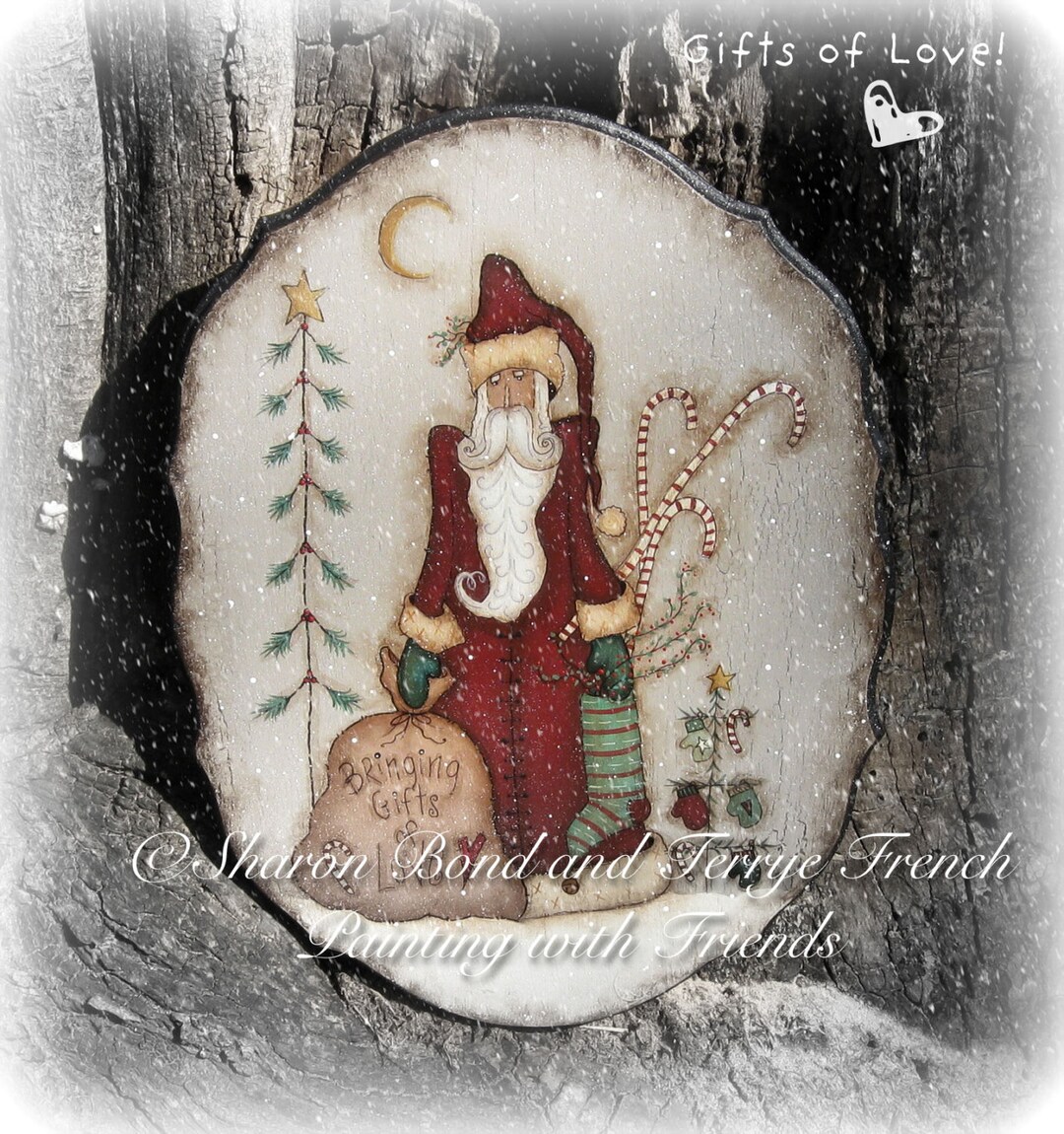 Gifts of Love Santa - Painted by Sharon Bond, Painting With Friends E ...