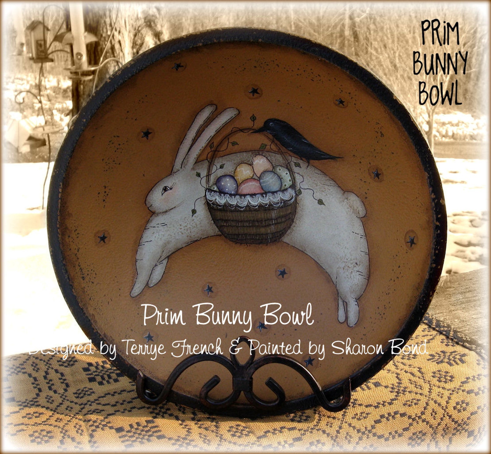 Prim Bunny Bowl - Painted by Sharon Bond Painting With Friends E ...