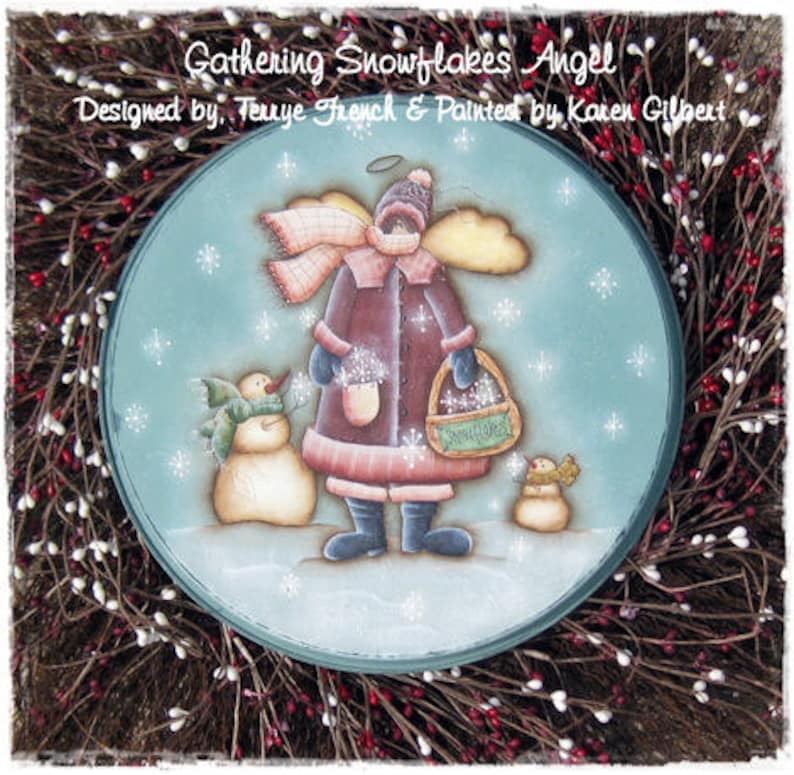 Gathering Snowflakes Angel by Karen Gilbert for Painting With Friends ...