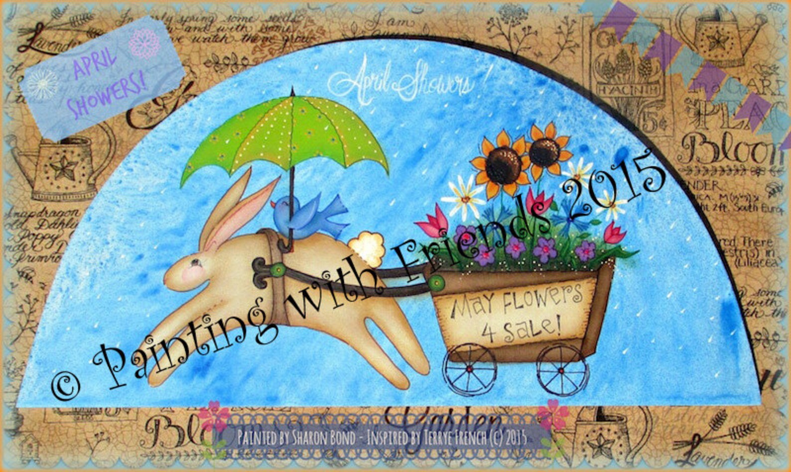 April Showers - Painted by Sharon Bond, E-pattern - Etsy