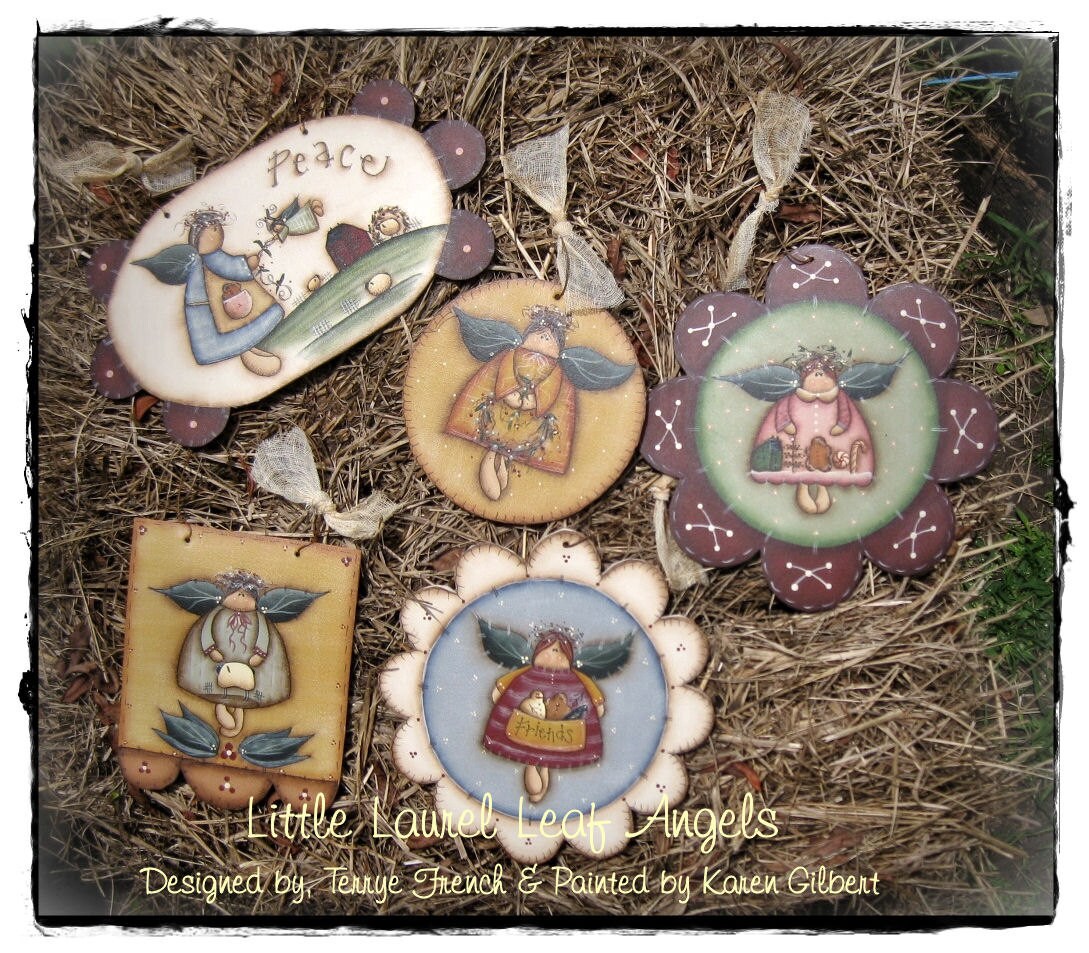 Little Laurel Leaf Angels Painted by Karen Gilbert for Painting With ...