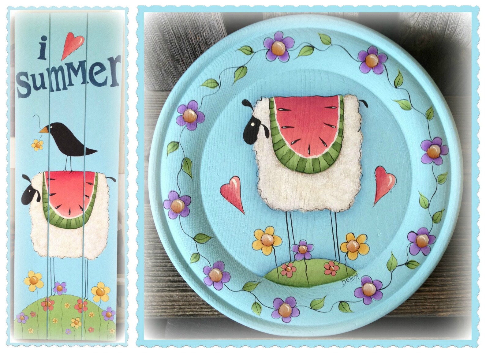 I Love Summer Sheep and Watermelon, Digital Pattern Packet, By, Deb ...