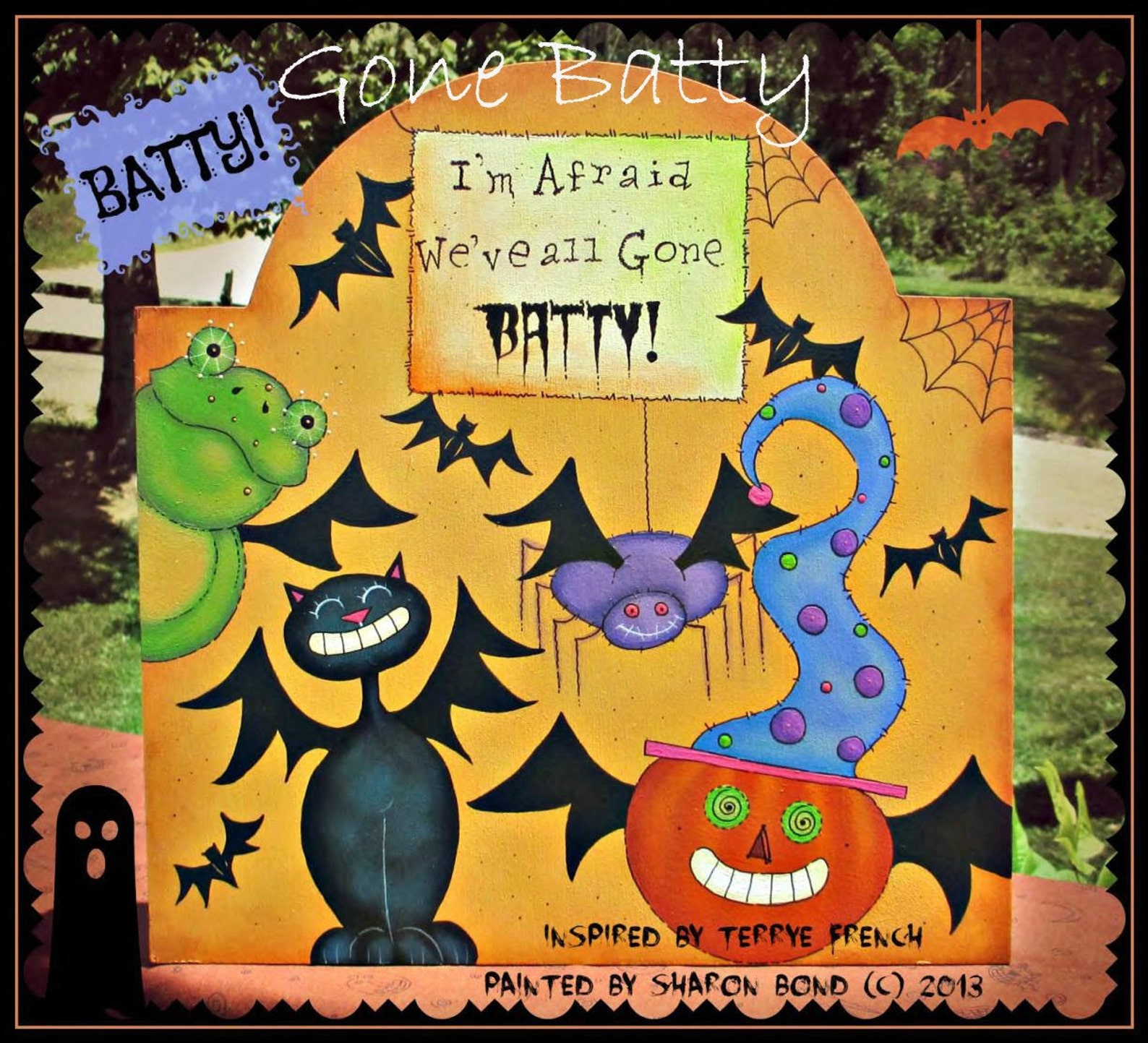 Gone Batty - Painted by Sharon Bond, Painting With Friends E Pattern - Etsy