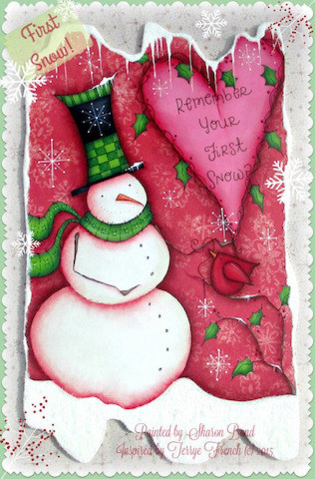 First Snow - Painted by Sharon Bond, Painting With Friends E Pattern - Etsy