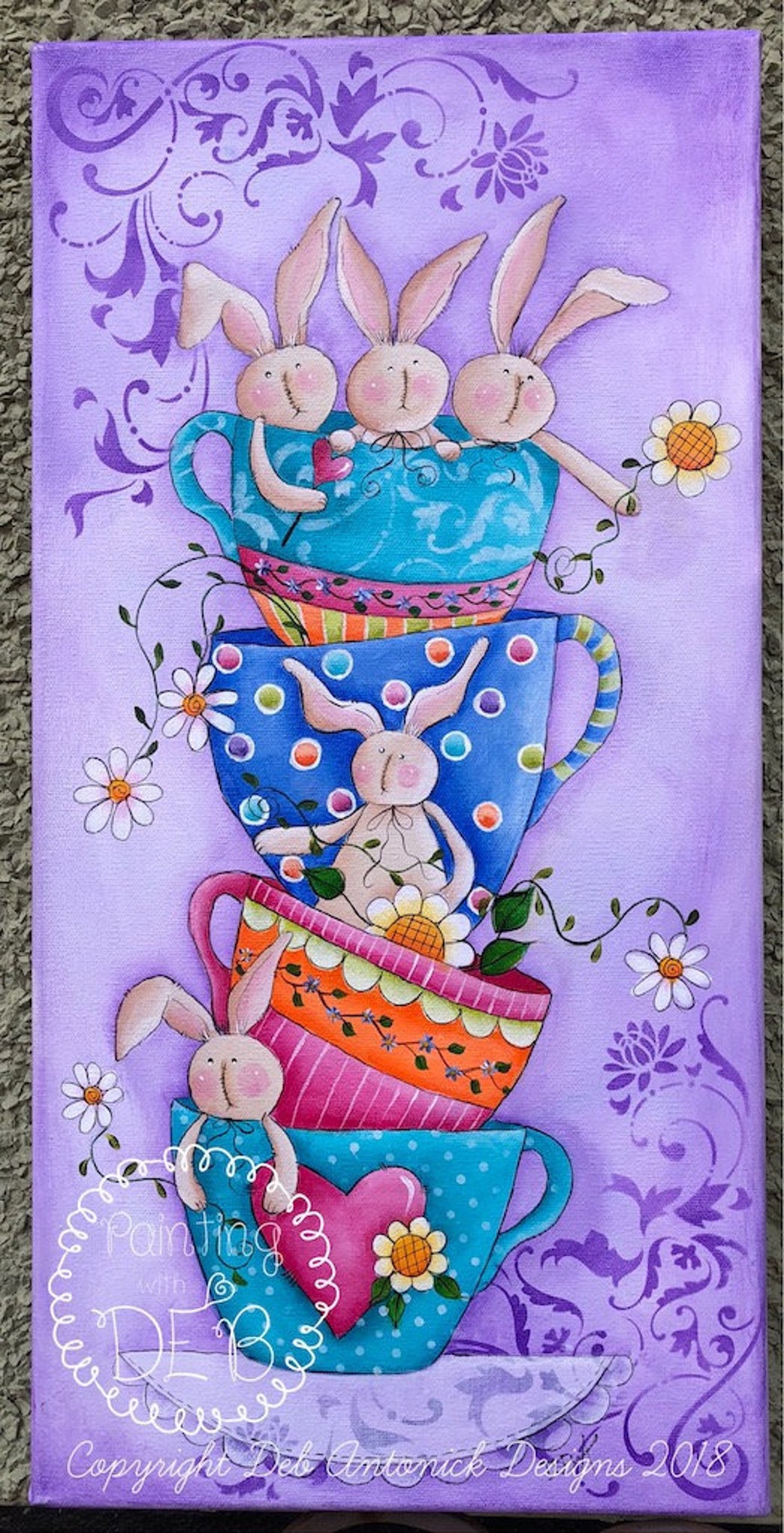 Cups O' Bunnies by Deb Antonick, Digital Pattern Packet (inspired by ...
