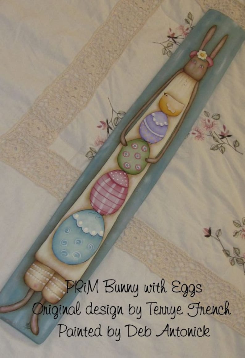 Prim Bunny With Eggs by Deb Antonick Email Pattern Packet - Etsy