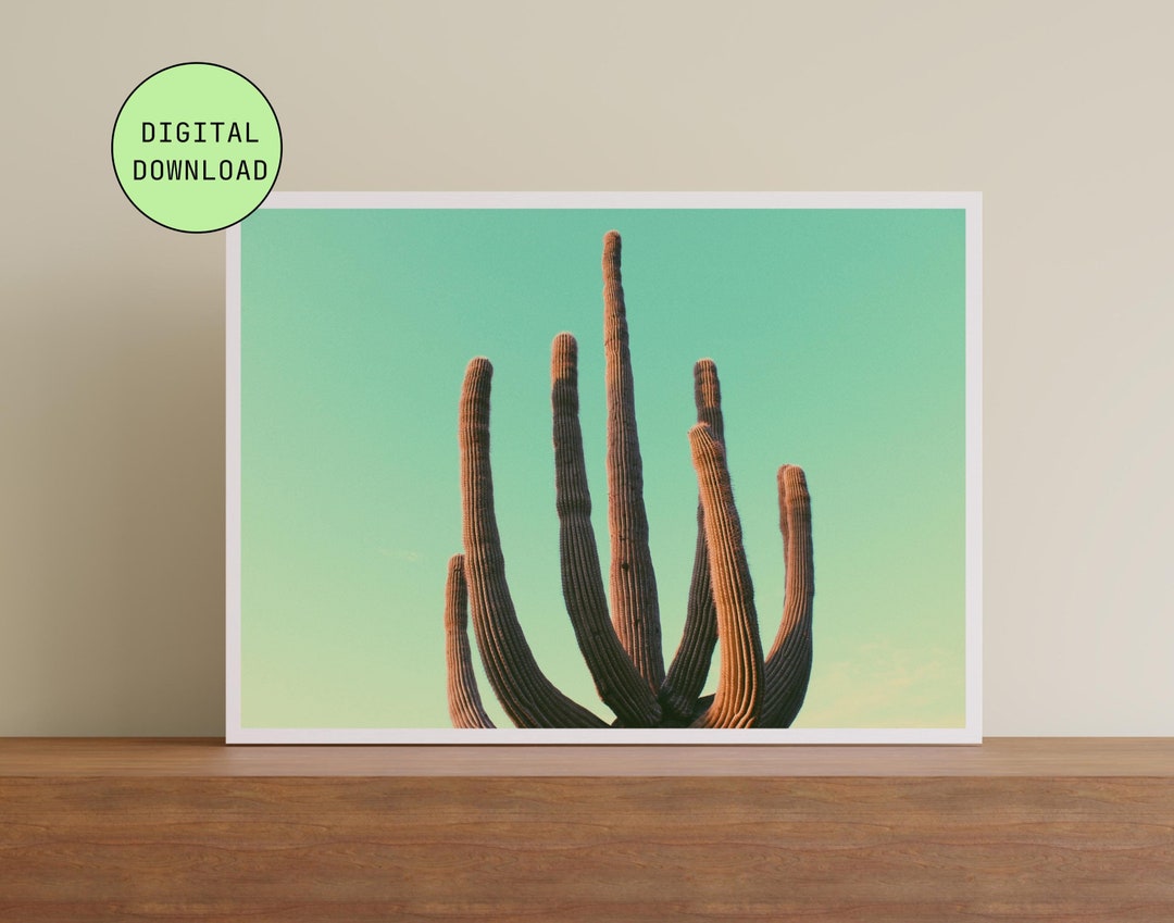 Saguaro Desert Southwest Cactus Western Wall Art Print, Boho Home Decor ...