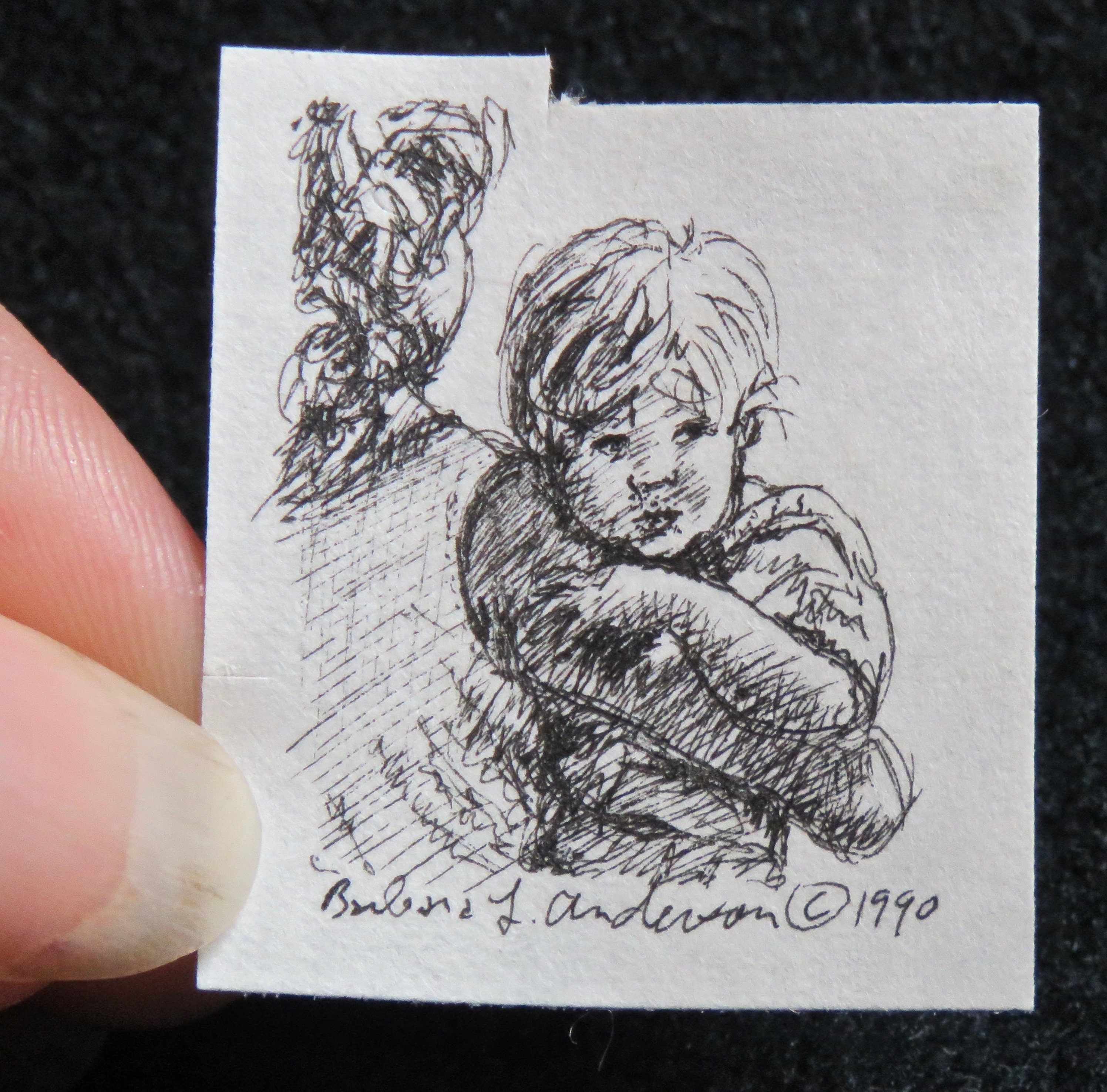 Mother & Child: Miniature Pen and Ink Drawing 23 - Etsy