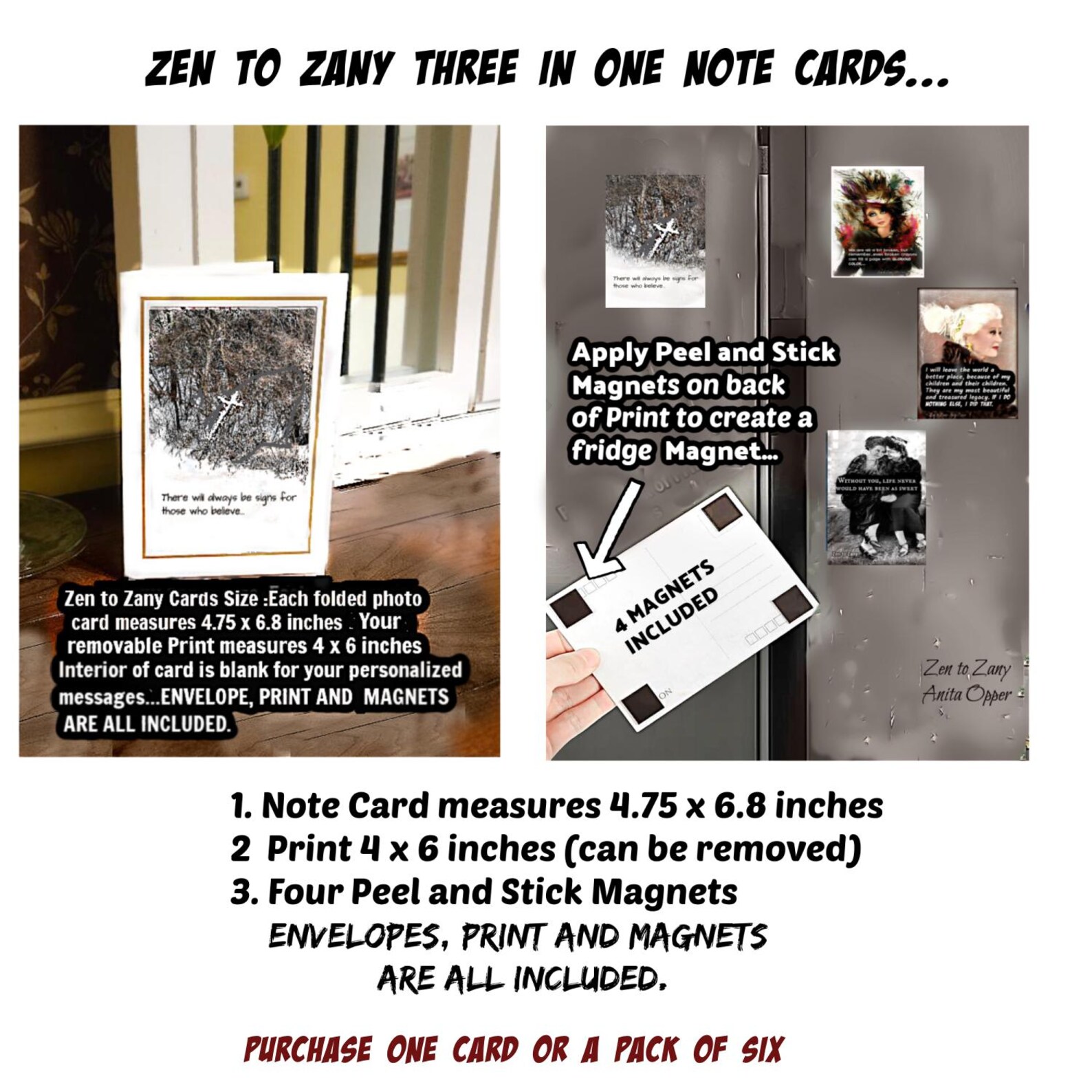 THANKS FOR the Signs.....(item #144)..art by Anita..... 3 in 1 Note ...