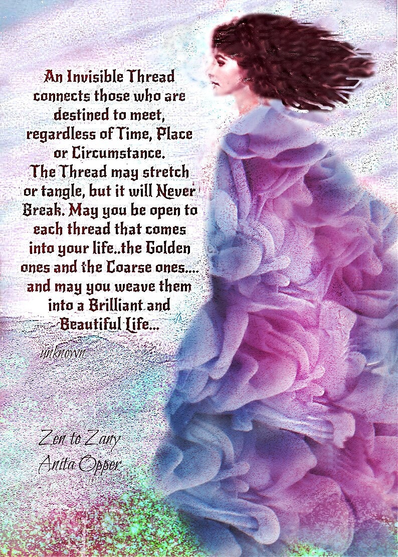INVISIBLE THREAD ... .(item #8142) Art by Anita......prints and Cards ...