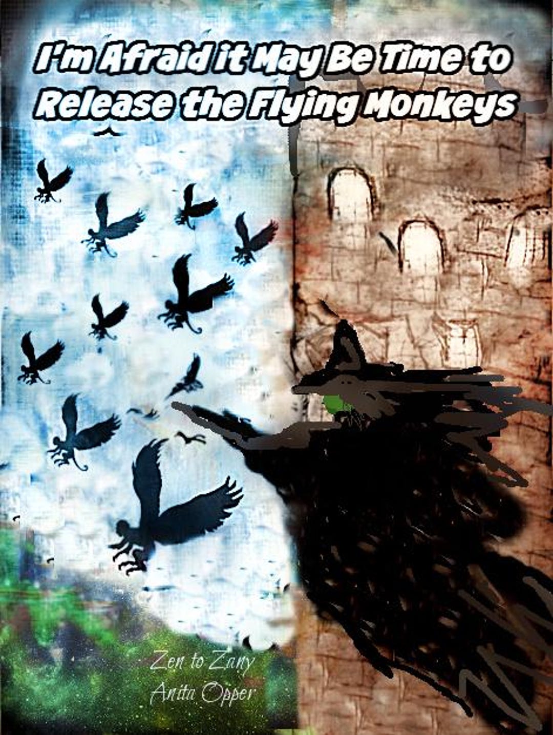 RELEASE FLYING Monkey....(item #4250) .art by Anita....prints and Cards ...