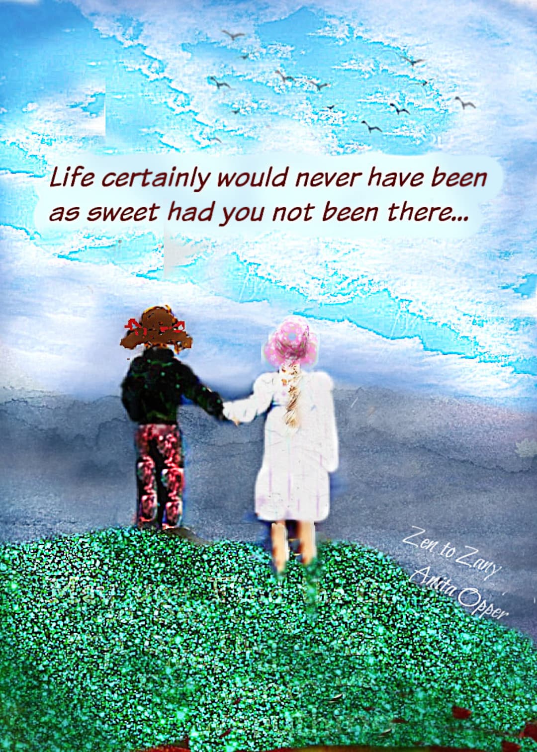LIFE NOT as Sweet.....(item #117).. Art by Anita...prints and Cards..no ...