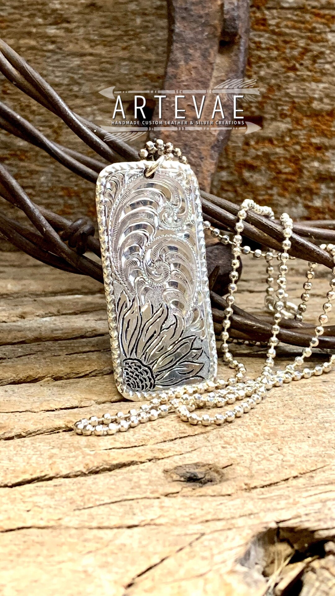 Western Sunflower Scroll Pendant | Sterling Silver - Etsy