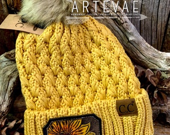 Leather Patch Stocking Cap - Etsy