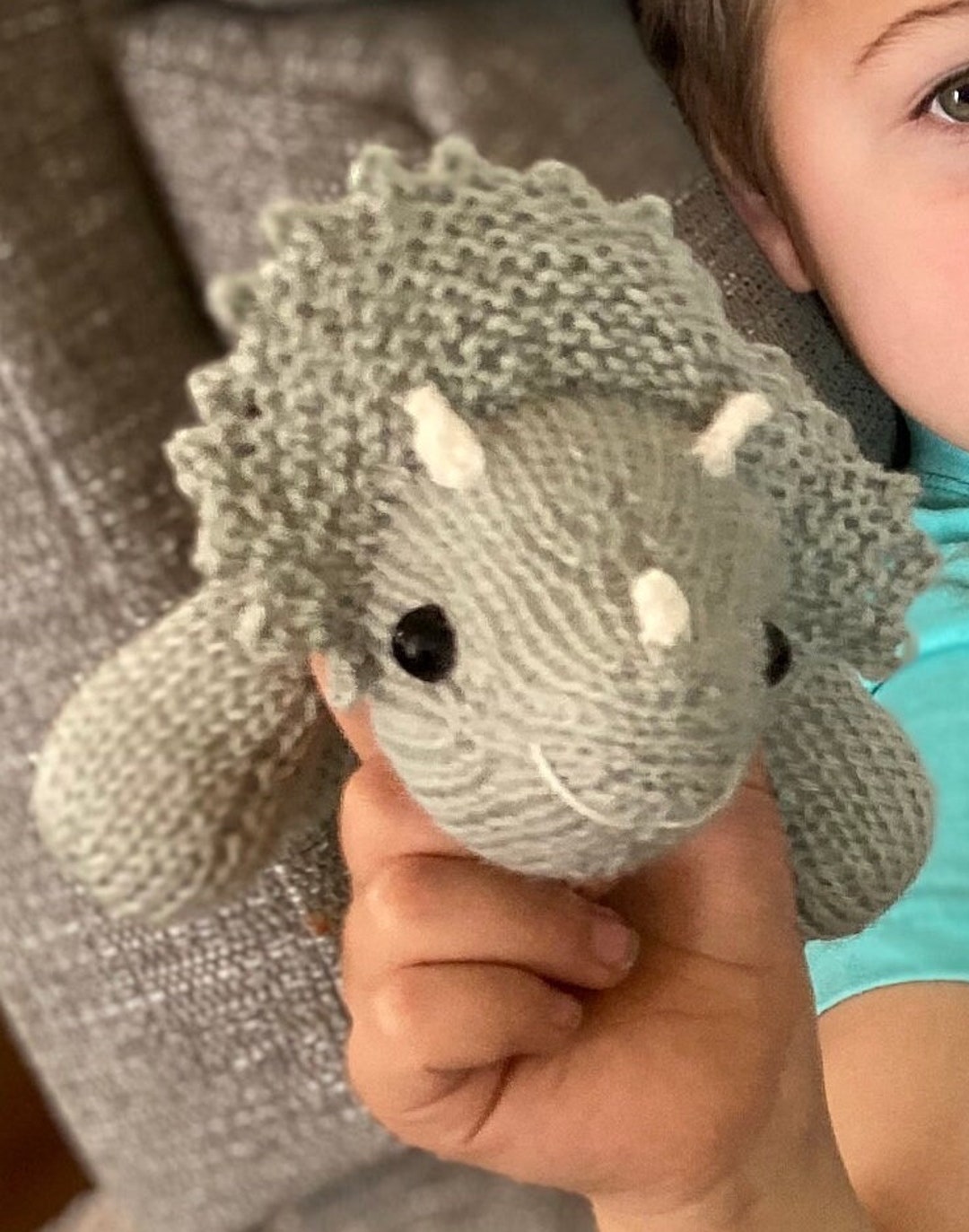 KNIT PATTERN: Sweet Baby Triceratops Tutorial- Knit in the Round ...