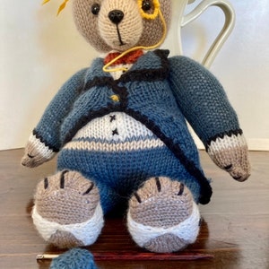 Sir Percival, the Gentleman Bear Handmade Knit Toy, Monocle Bear in a ...