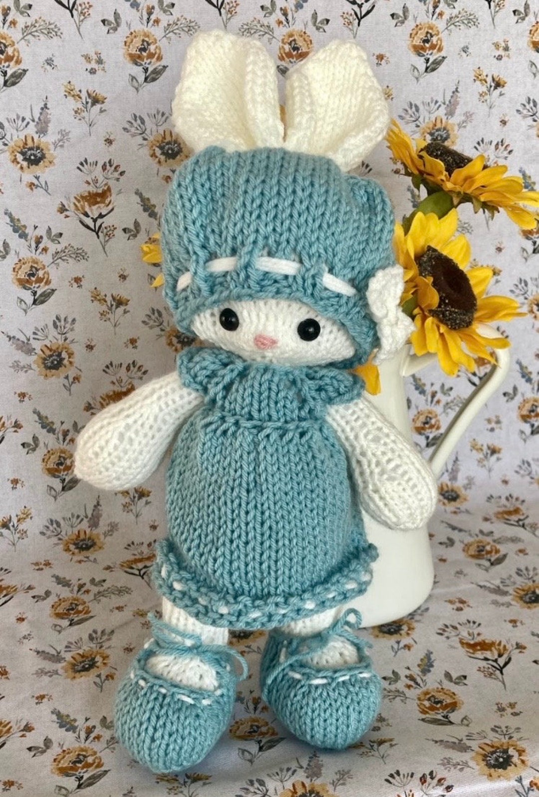 KNIT Patterns-sweet Bunny Rabbit Toy Pattern With Included Dress ...