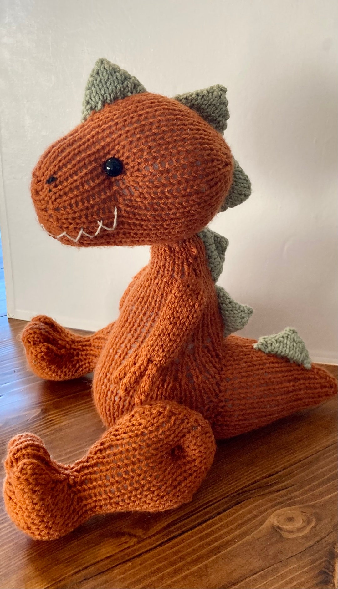 KNIT PATTERN: Dinosaur T-rex or Raptor, Knit in the Round, Circular ...