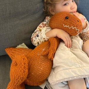 KNIT PATTERN: Dinosaur T-rex or Raptor, Knit in the Round, Circular ...