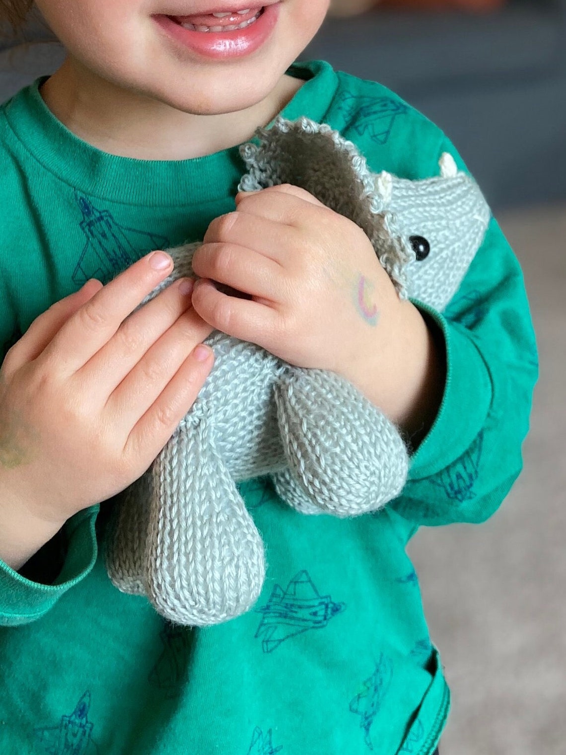 KNIT PATTERN: Sweet Baby Triceratops Tutorial Knit in the - Etsy