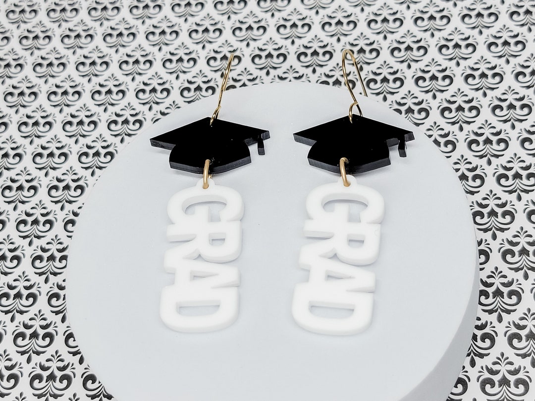 Grad Earrings, Senior Jewelry, Graduation Accessories, Statement ...