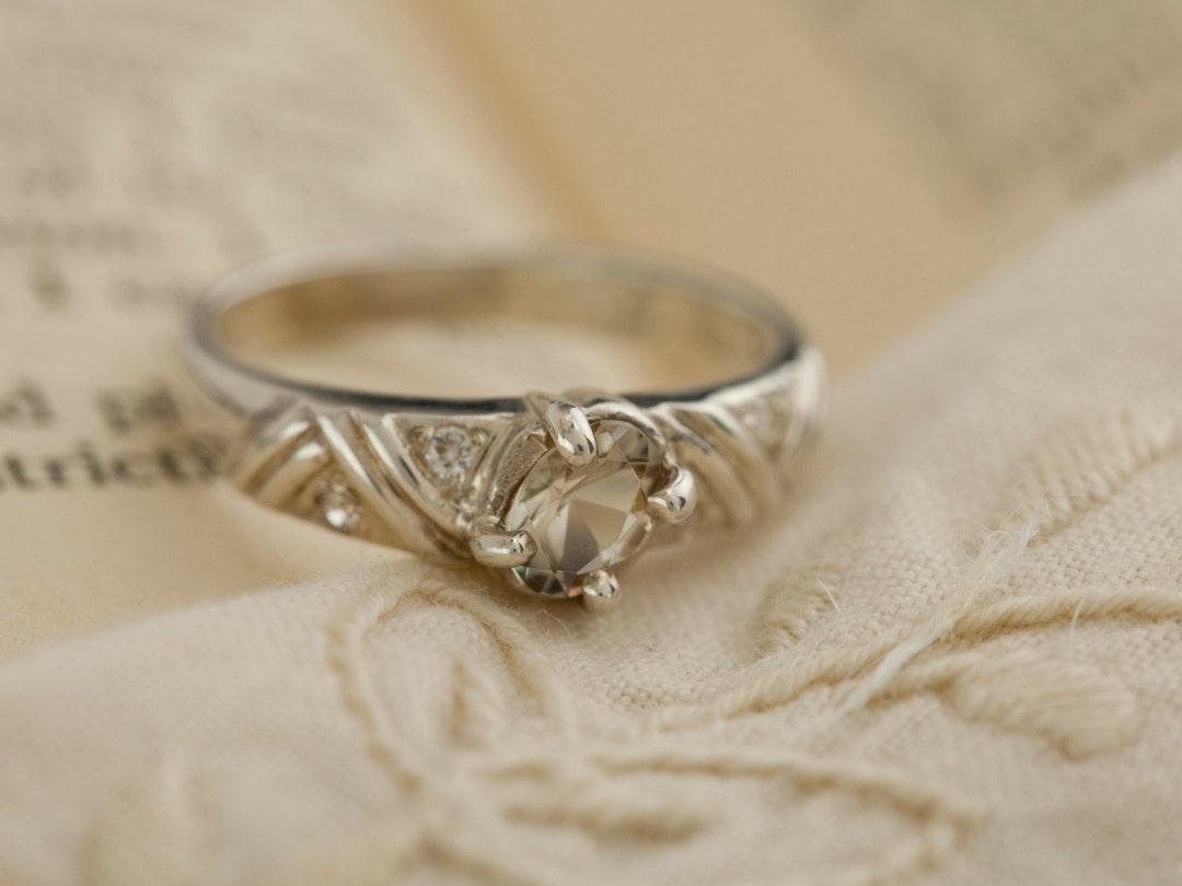 Anillo de piedra solar de Oregón en plata de ley, estilo VD - Etsy España