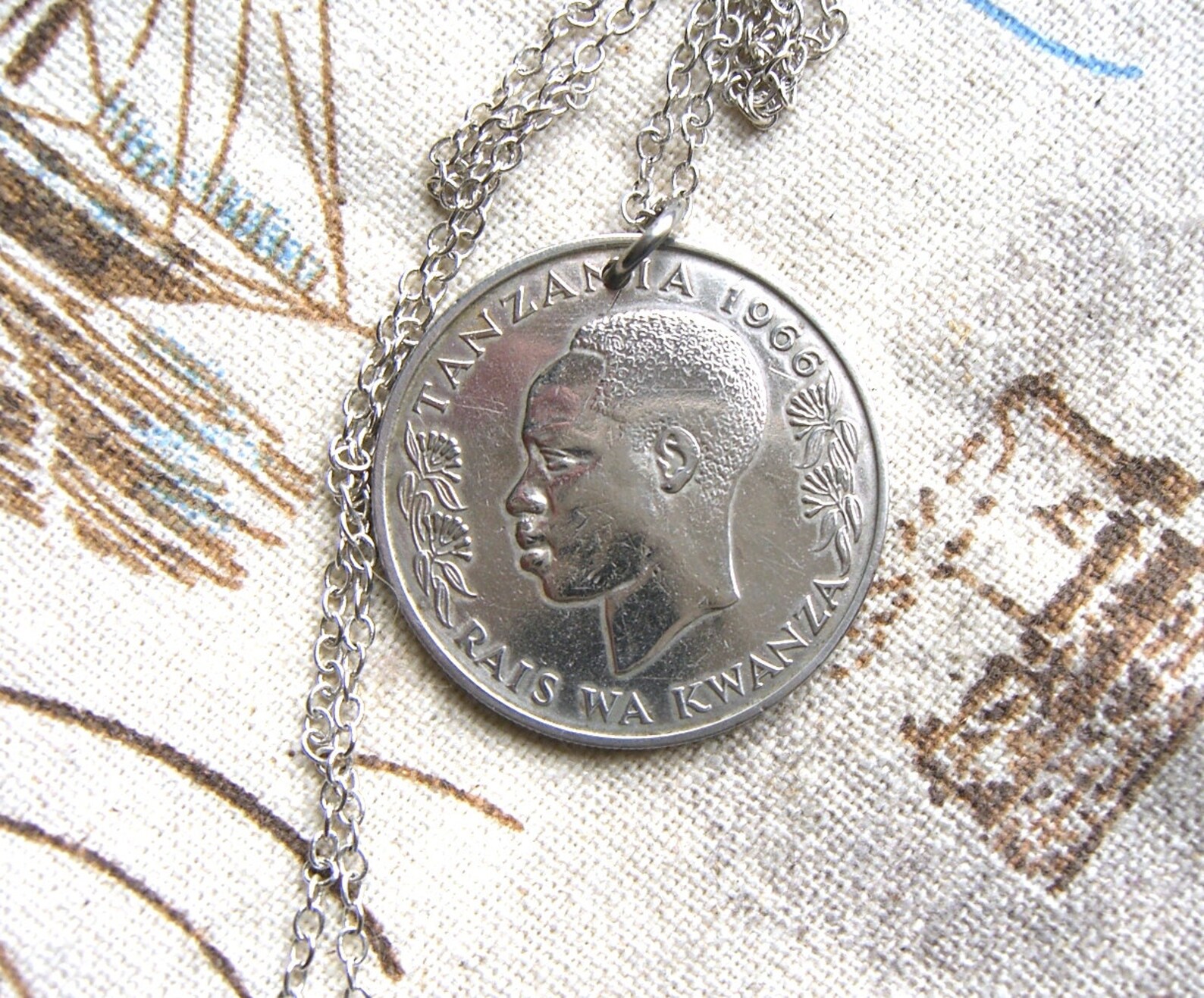 Tanzania Freedom Necklace Uhuru Torch 1980 Coin - Etsy