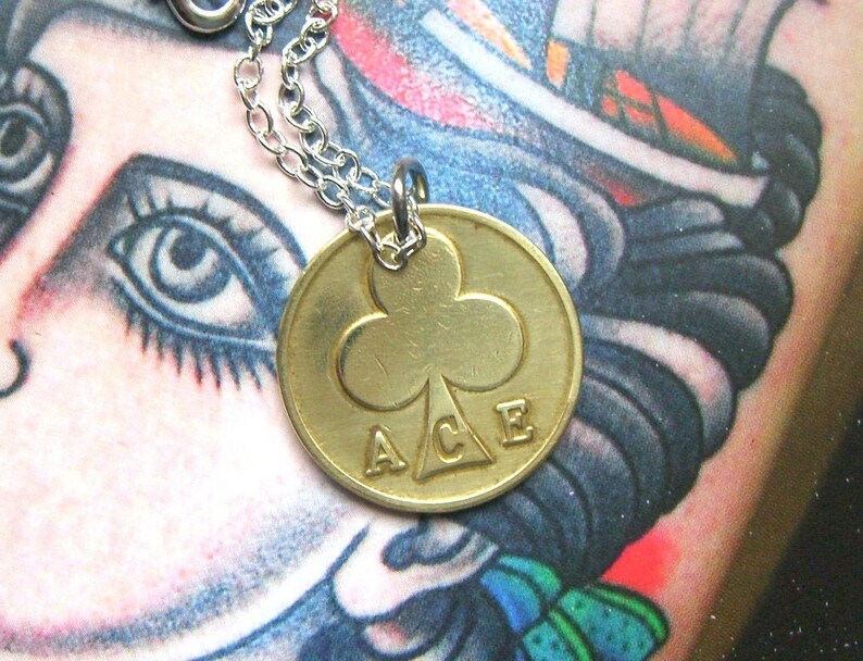 Biker Pendant - 1950's Retro - ACE Cafe Racer Token - Ace of Clubs ...