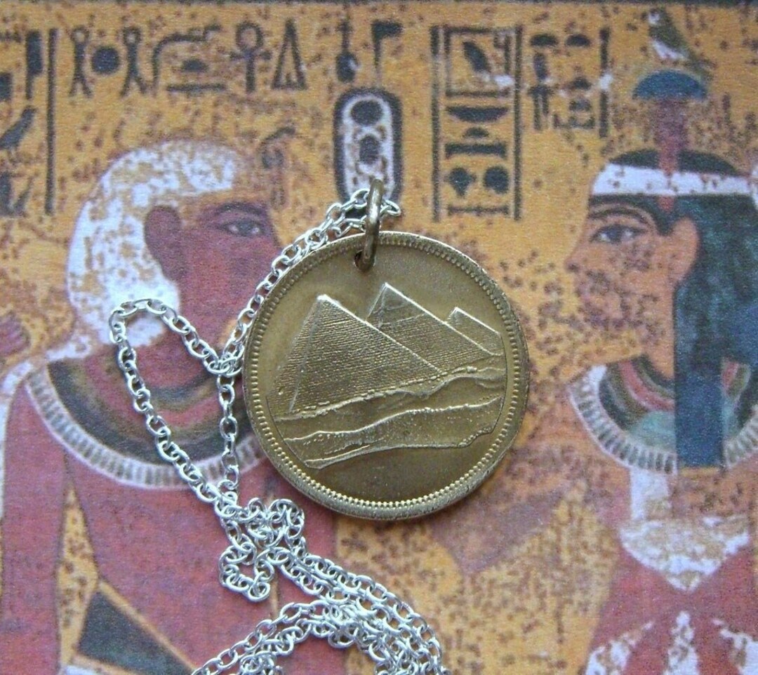 Great Pyramids Necklace Egyptian Coin Jewellery 5 Piastres 1984 40th ...