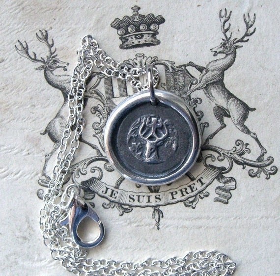 Wax Seal Necklace Silver St Hubert Stag Saint Hubertus - Etsy UK