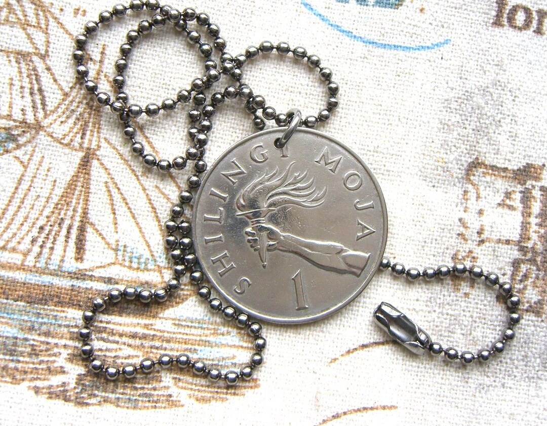 Tanzania Freedom Necklace - Uhuru Torch - Vintage 1980 Coin - Etsy