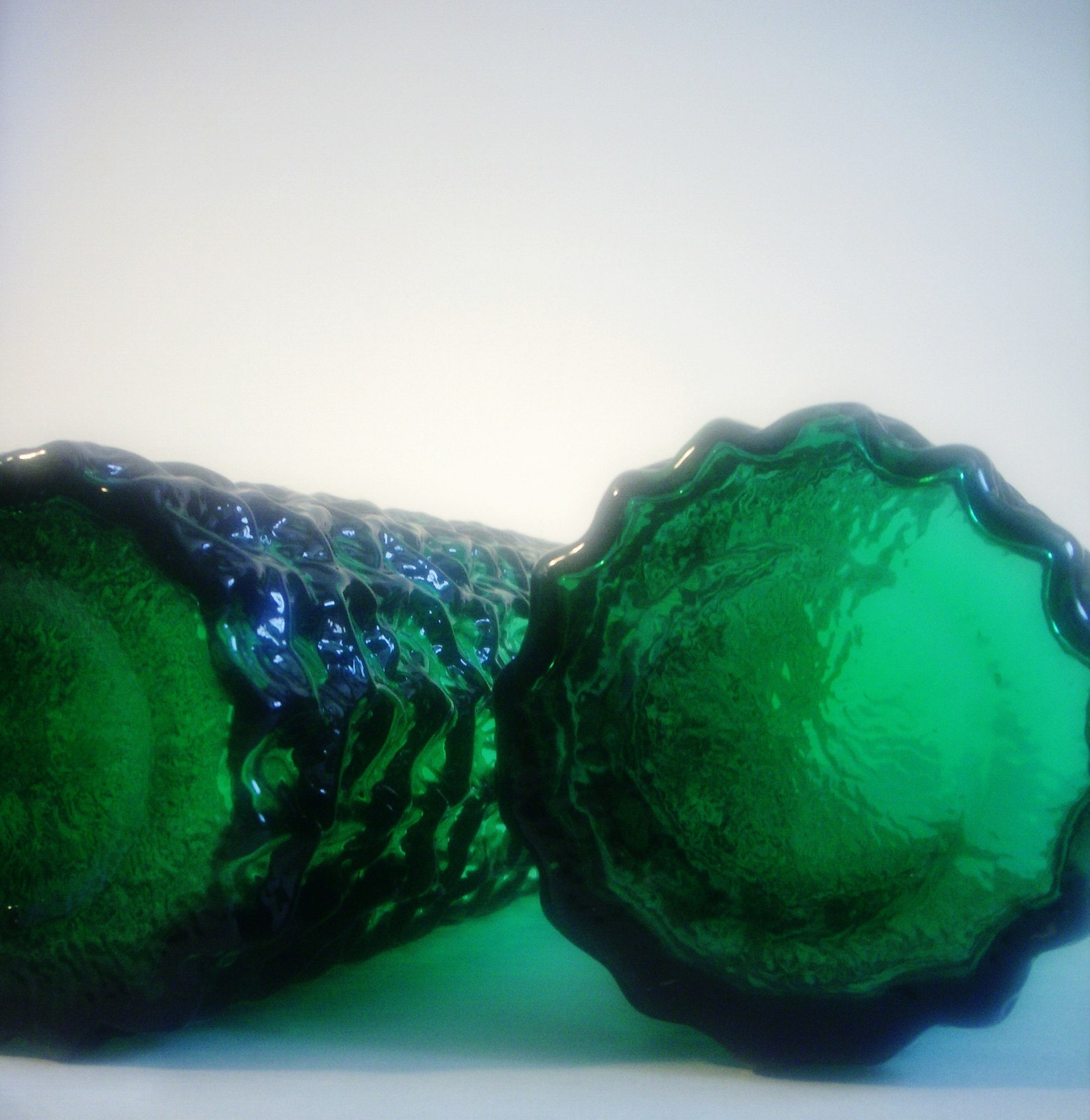 Vintage Pair of Hirschberg Textured Glass Vases - Etsy