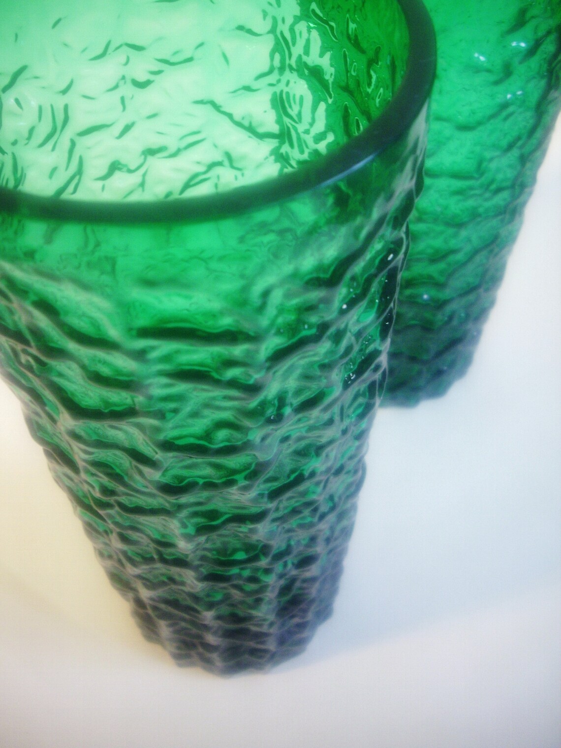 Vintage Pair of Hirschberg Textured Glass Vases - Etsy