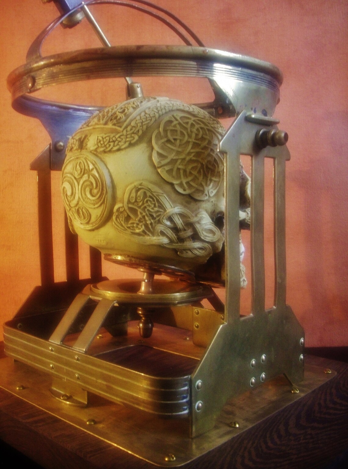 NESCIO Steampunk Craniometer With Celtic Knotwork Skull - Etsy