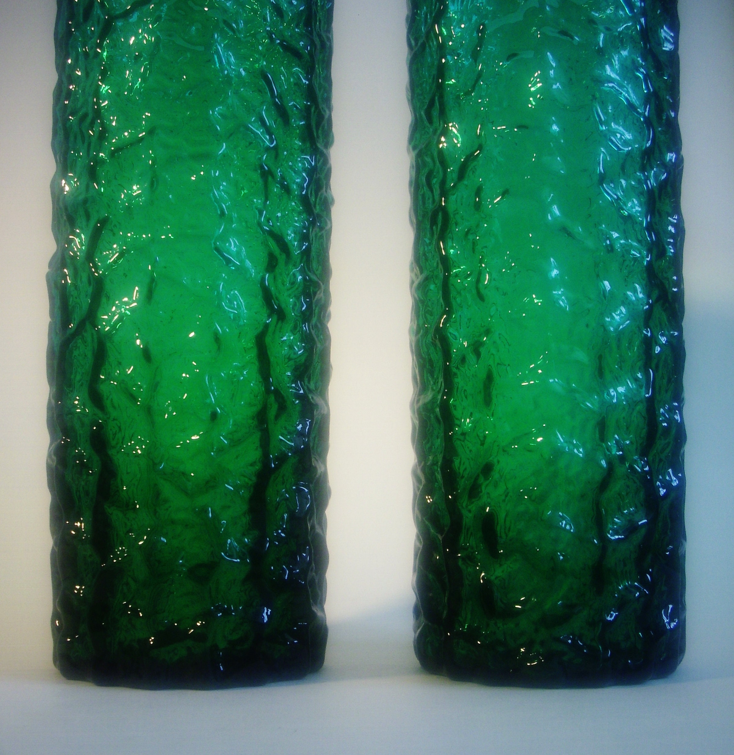 Vintage Pair of Hirschberg Textured Glass Vases - Etsy