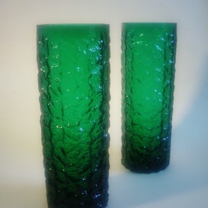 Vintage Pair of Hirschberg Textured Glass Vases - Etsy