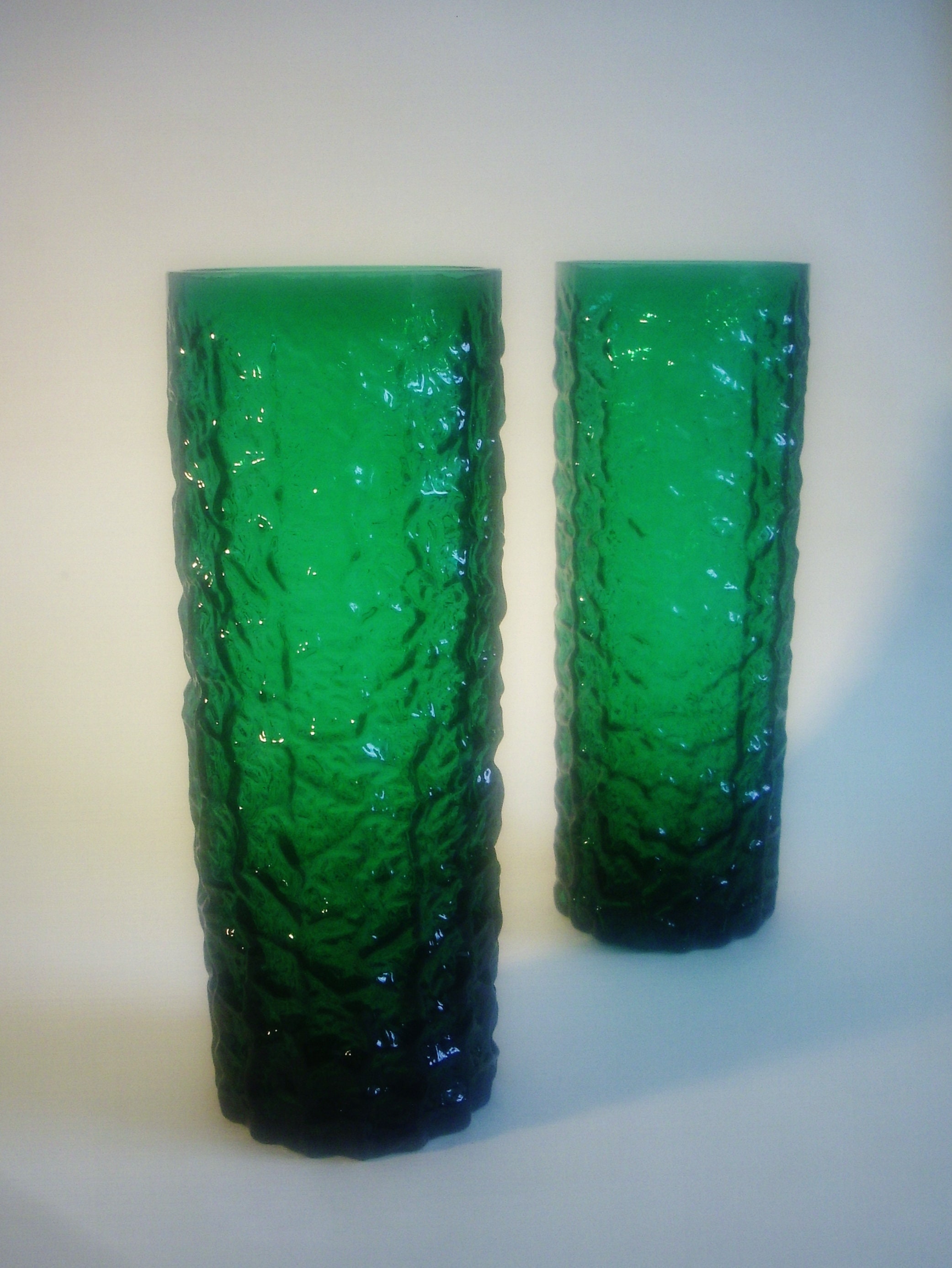 Vintage Pair of Hirschberg Textured Glass Vases - Etsy