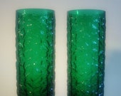 Vintage Pair of Hirschberg Textured Glass Vases - Etsy