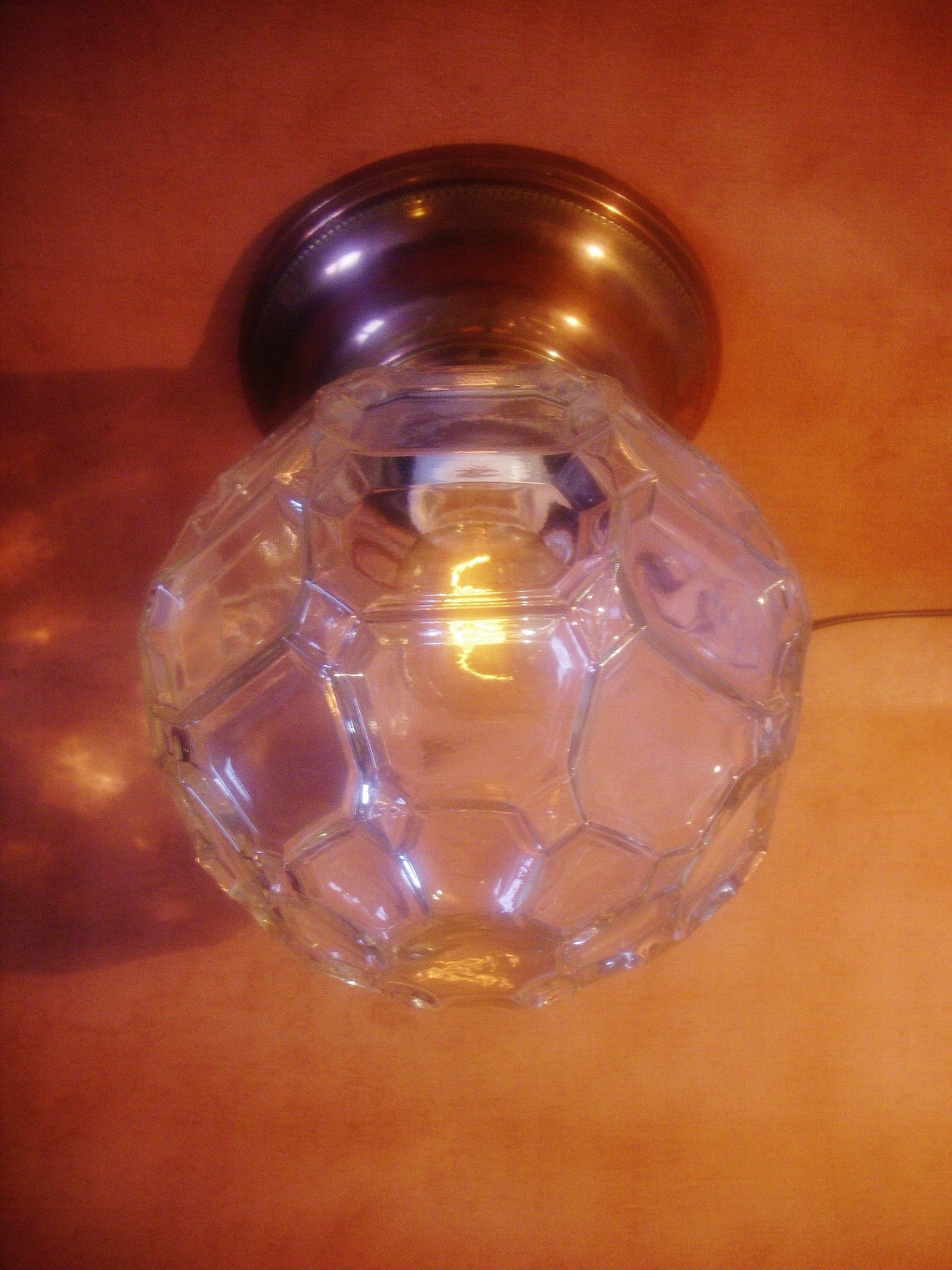 Octagonal Geometric Glass Sphere Sconce Bauhaus Design Style | Etsy