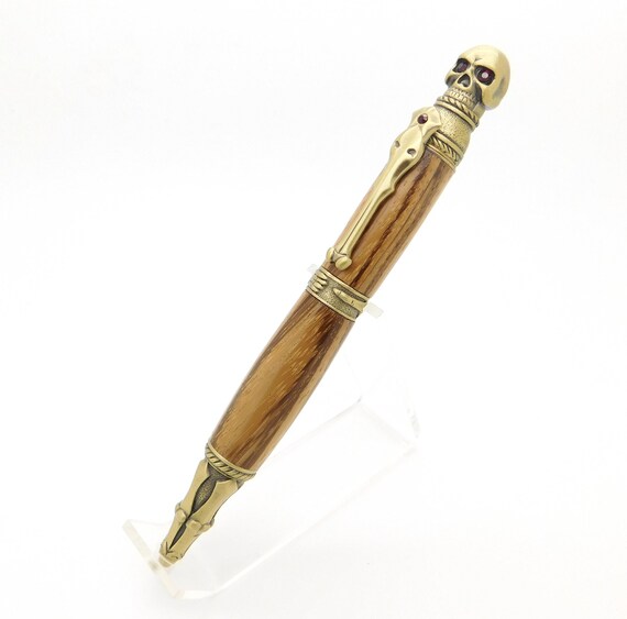 Pens Hand turned skull twist pen in bog wood Paper Paper & Party ...
