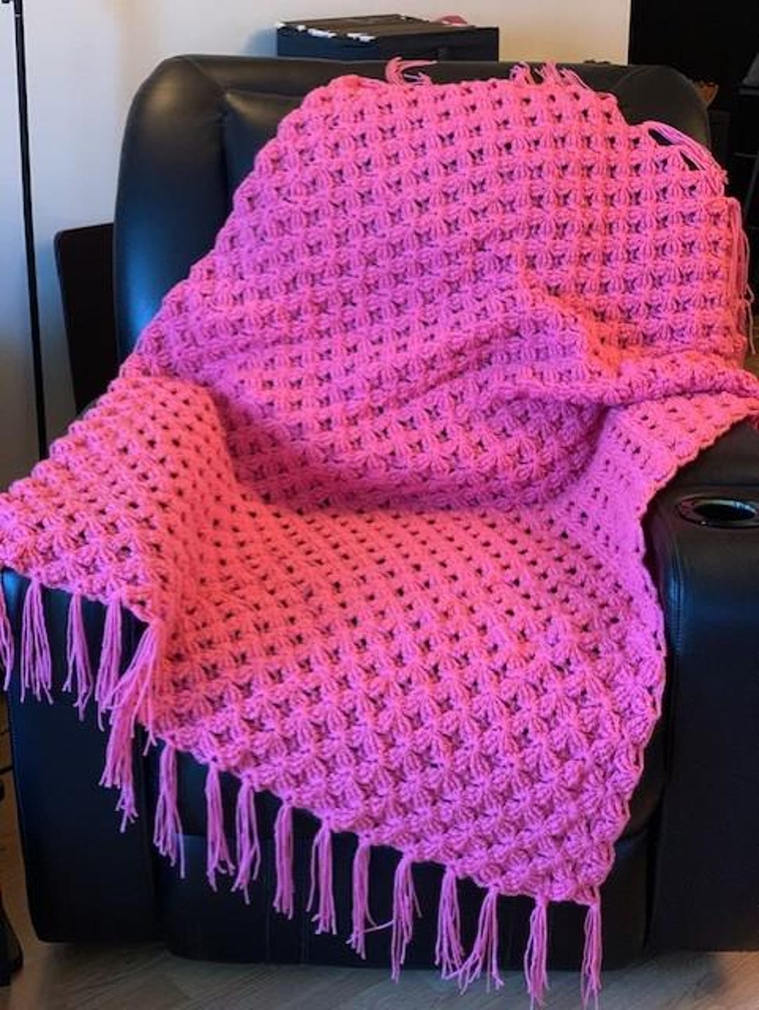 Afghan Throw Blanket Pretty Pink Plush and Warm 40 X 58 - Etsy