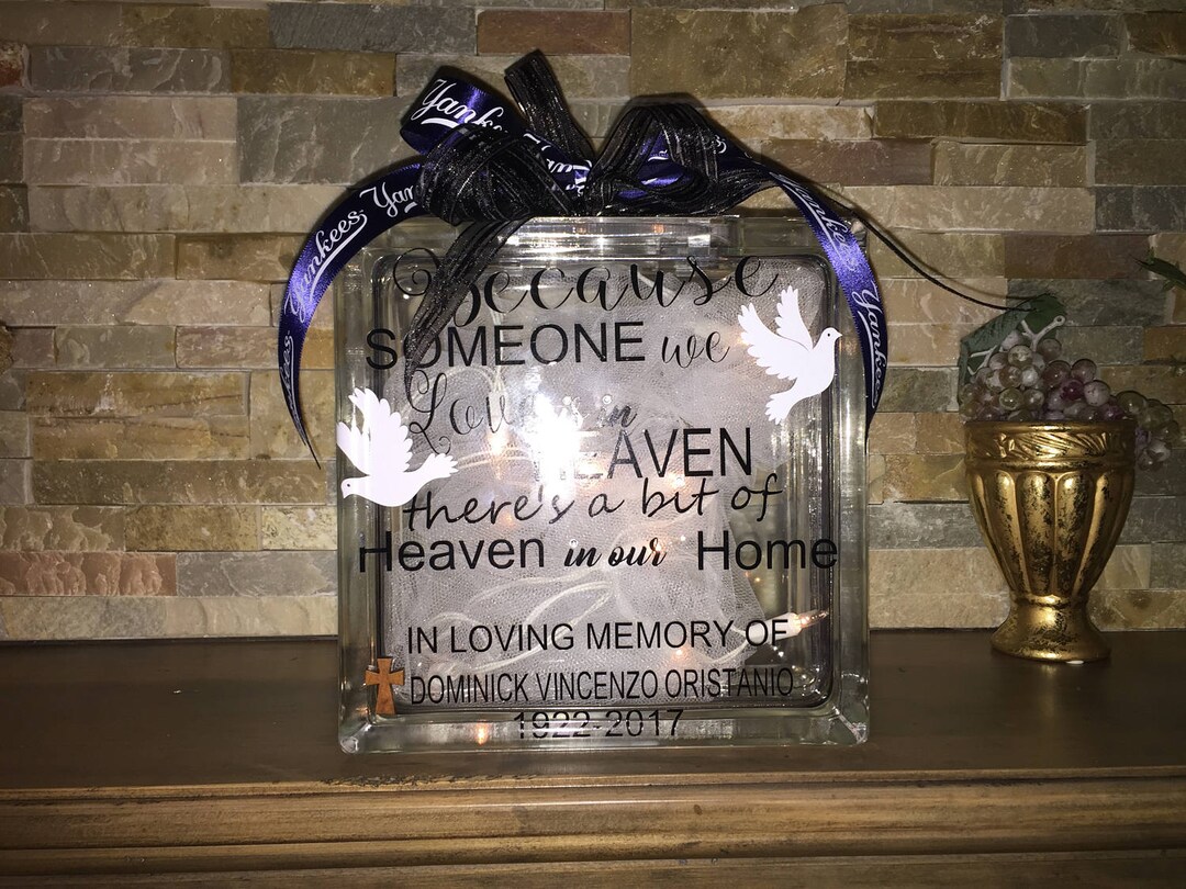 Memorial Glass Blocks, Sympathy Gift, Personalized Glass Block, Custom ...