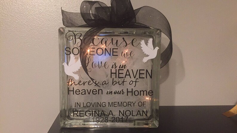 Memorial Glass Blocks, Sympathy Gift, Personalized Glass Block, Custom ...