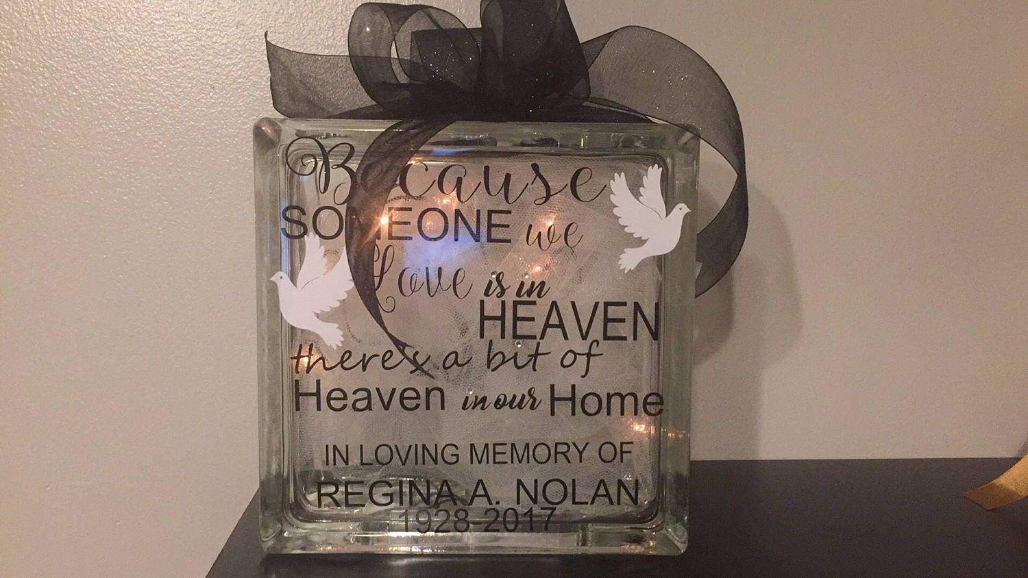 Memorial Glass Blocks Sympathy Gift Personalized Glass | Etsy Canada
