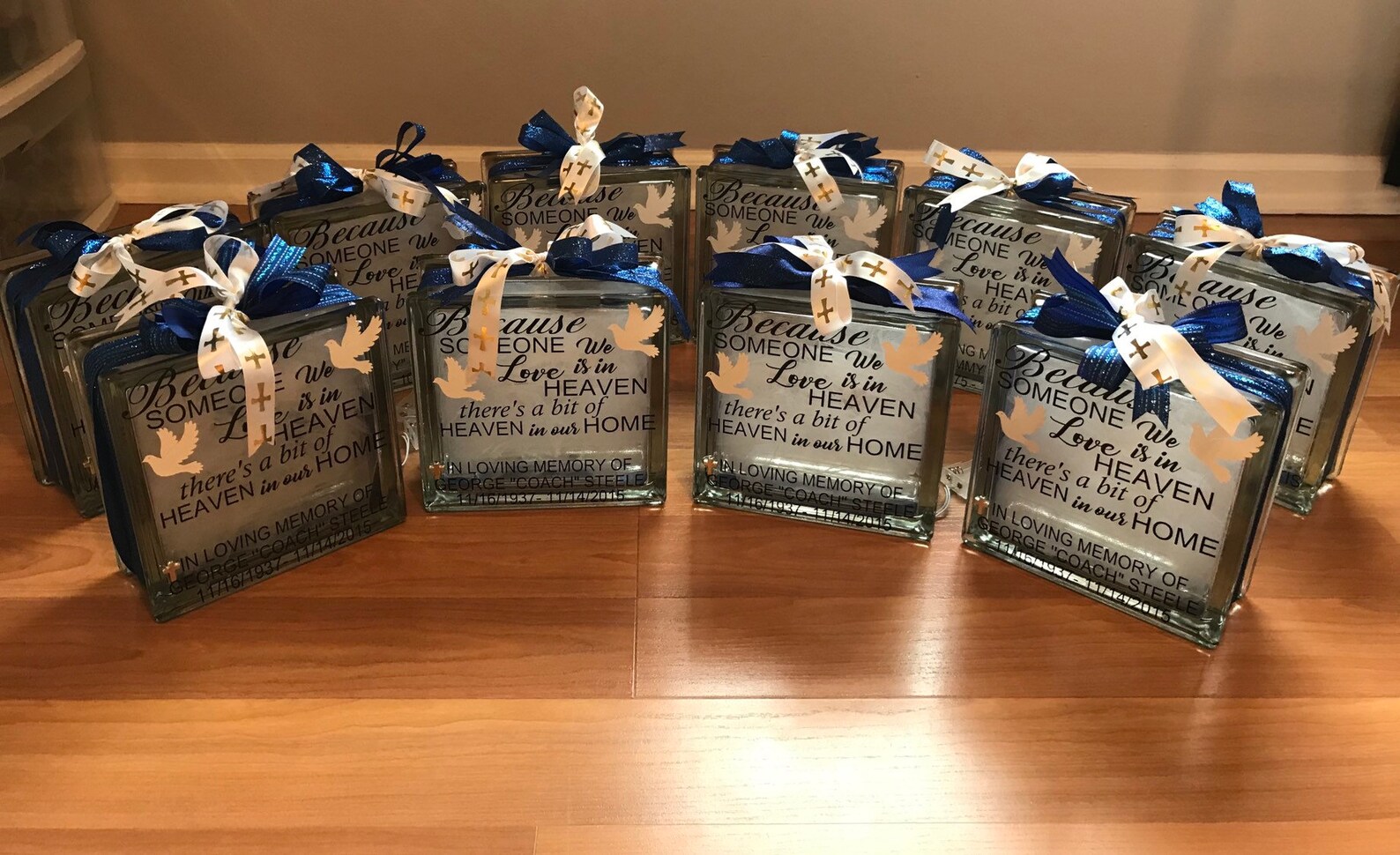 Memorial Glass Blocks, Sympathy Gift, Personalized Glass Block, Custom ...