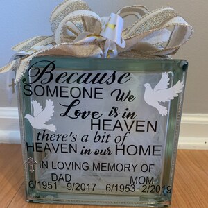 Memorial Glass Blocks, Sympathy Gift, Personalized Glass Block, Custom ...