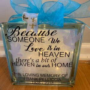 Memorial Glass Blocks, Sympathy Gift, Personalized Glass Block, Custom ...