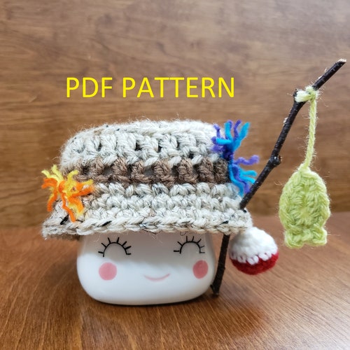 Marshmallow Mug Fishing Hat Topper Crochet Pattern - Etsy