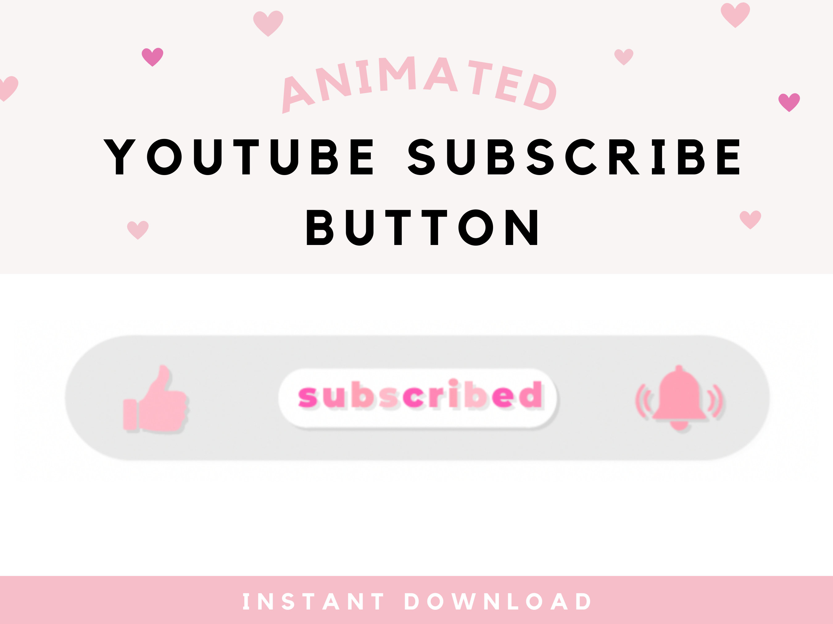 Animated Pink Youtube Subscribe Button | Overlay for Intro Videos ...